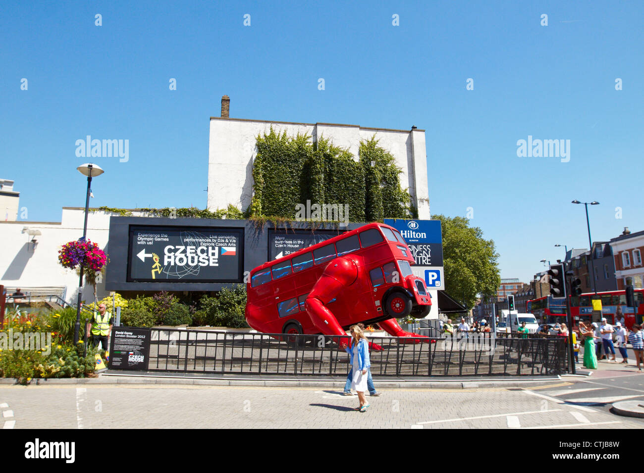 The London Booster, a red london bus that does push ups, by Czech ...