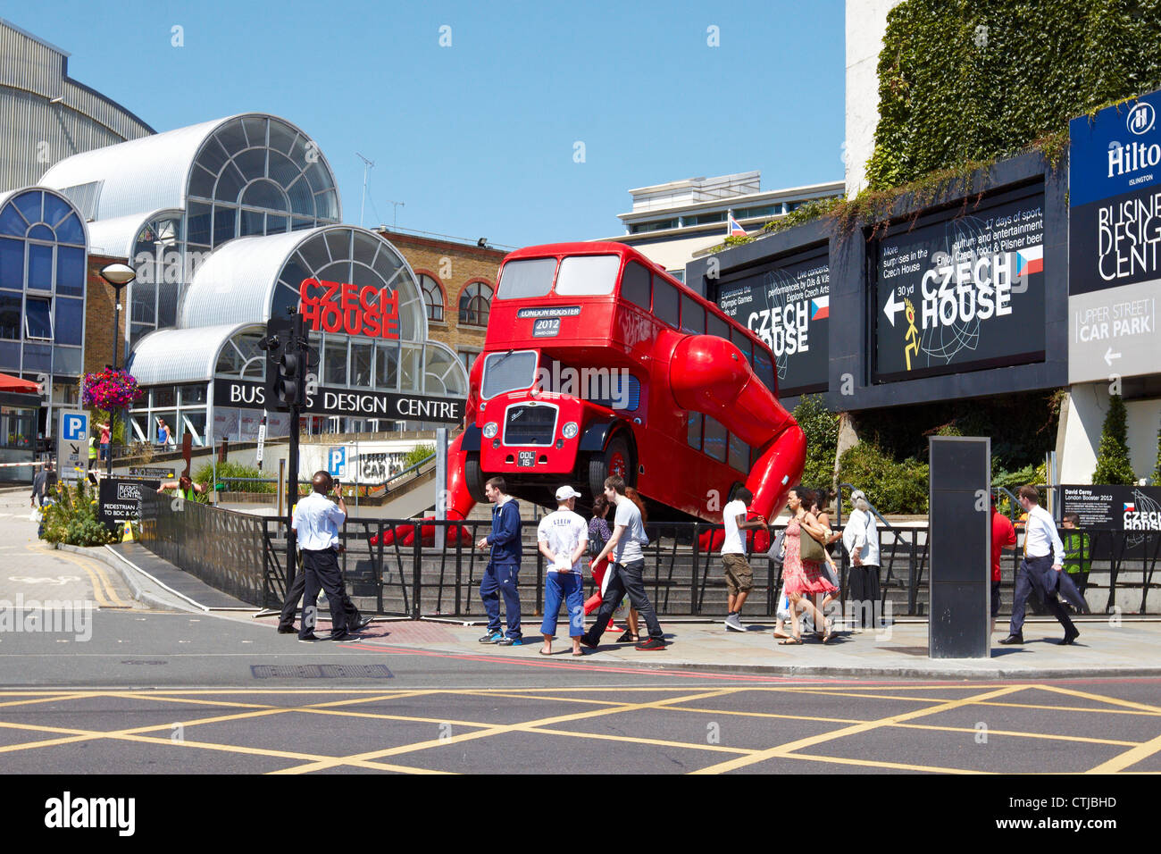 London booster red london bus hi-res stock photography and images - Alamy