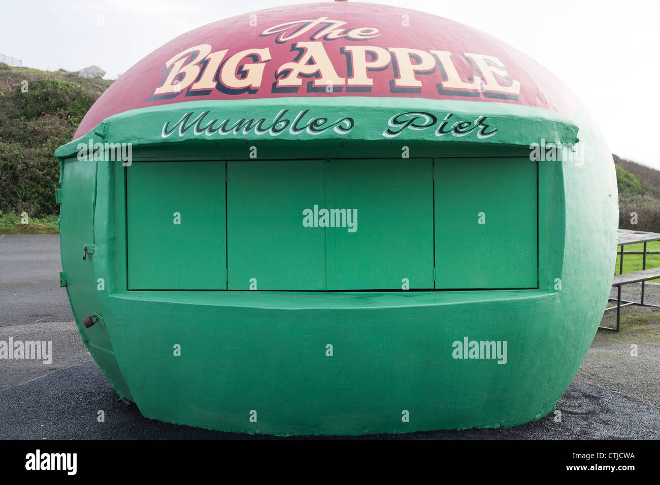 The big Apple in Mumbles Swansea Stock Photo - Alamy