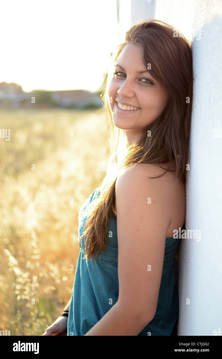 Exterior portrait of cute young woman Stock Photo - Alamy