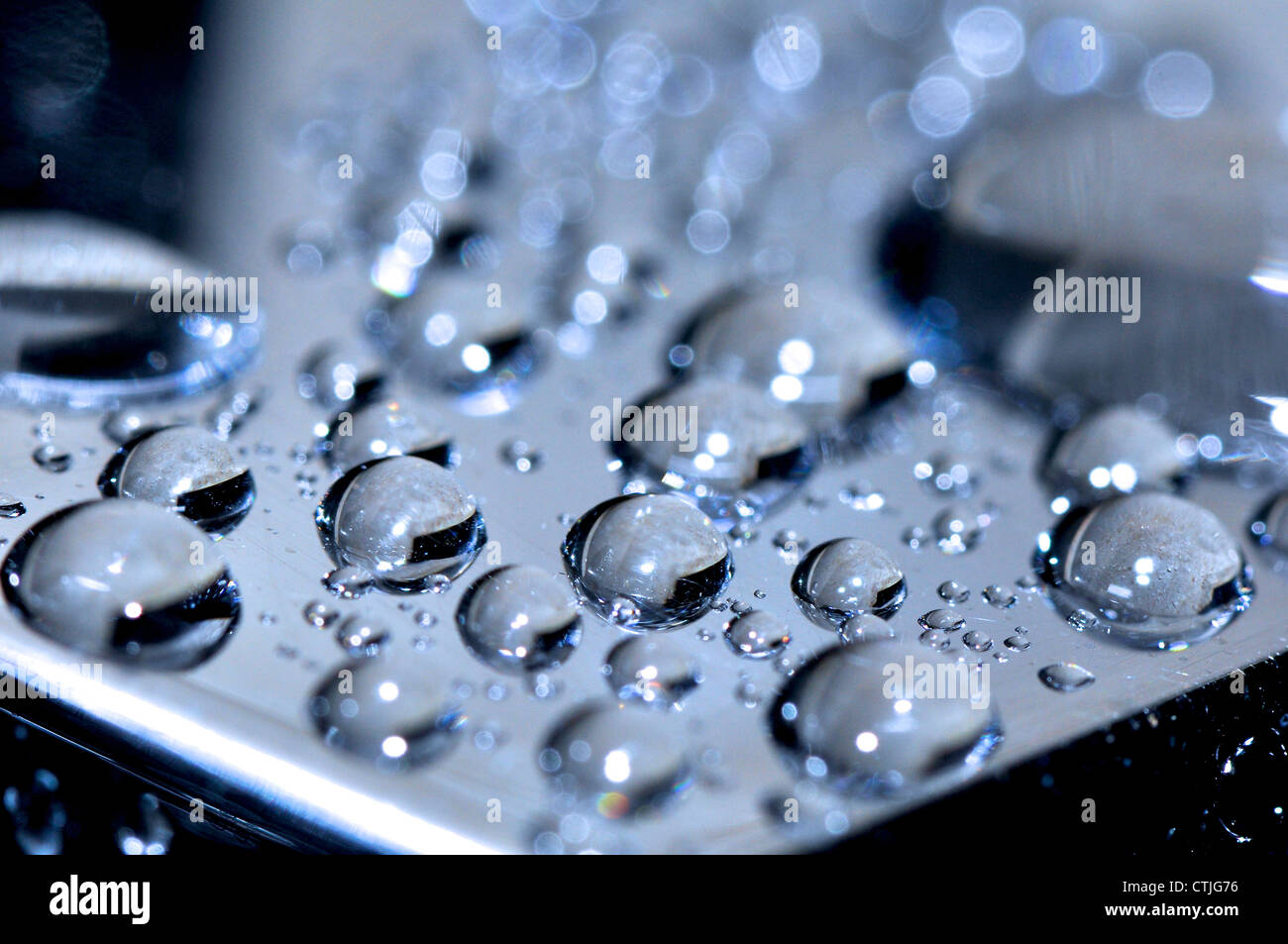 cold droplets on the surface of stainless steel Stock Photo - Alamy