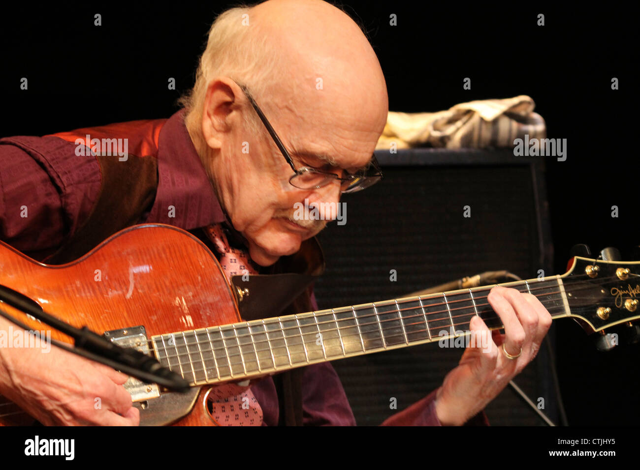 Jim Hall (guitar) in a concert on Valby Summer Jazz 2012, Copenhagen ...