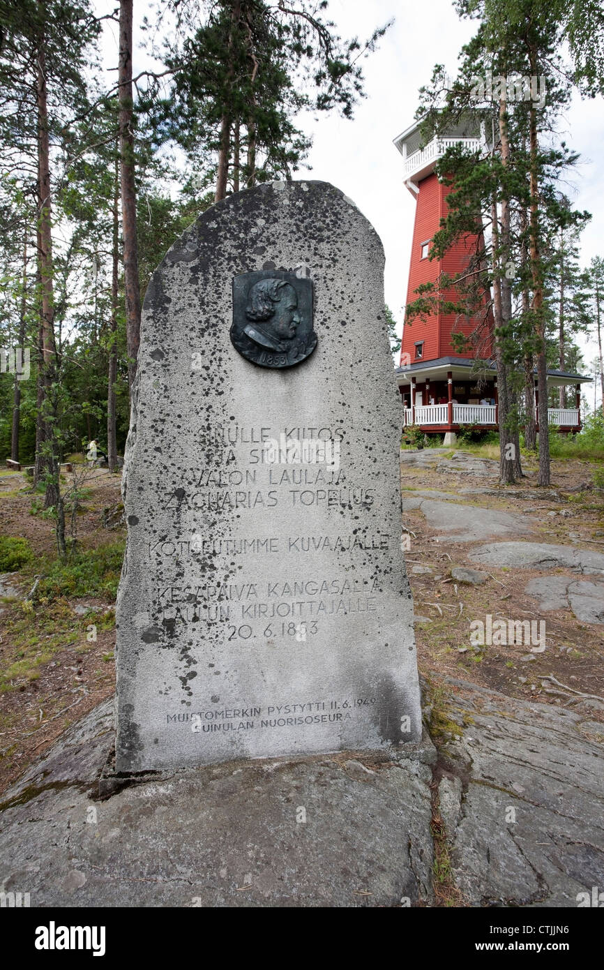 Zacharias Topelius memorial at Haralanharju, Kangasala Finland Stock ...