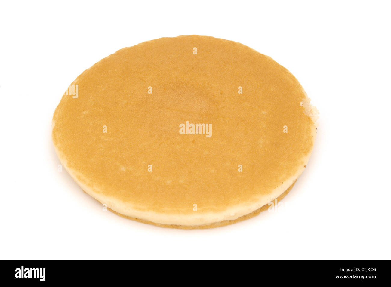 Single Scotch pancake isolated on a white background Stock Photo - Alamy