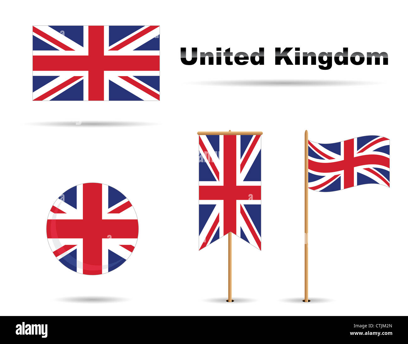 Uk map with national flags Cut Out Stock Images & Pictures - Alamy