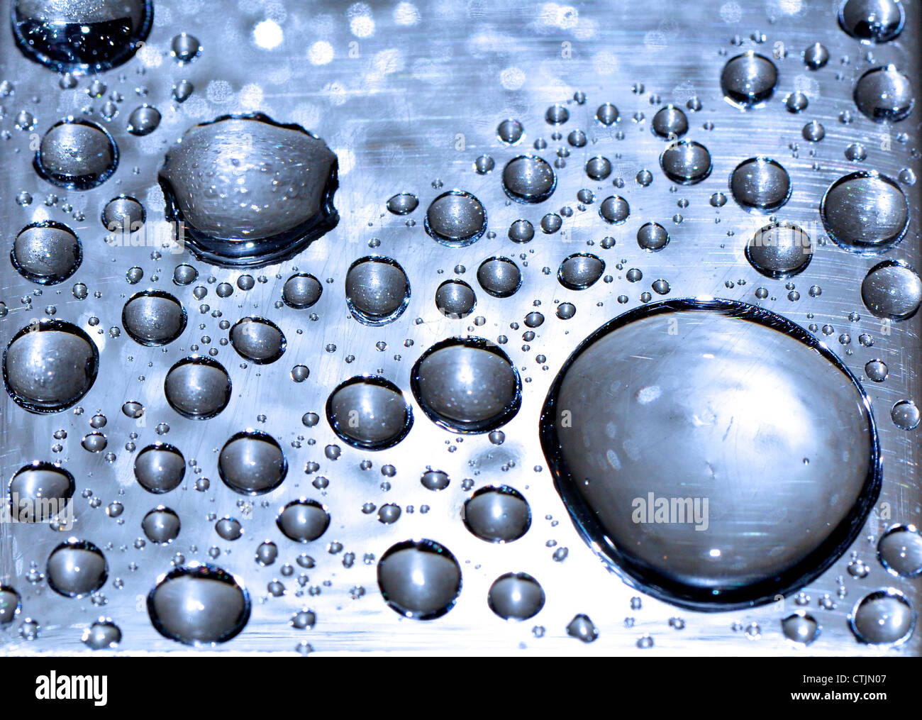 cold droplets on the surface of stainless steel Stock Photo - Alamy