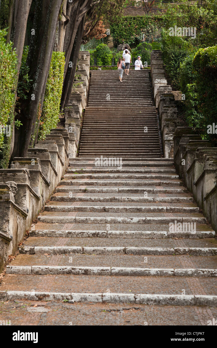 steep stone steps leading up at Villa d'Este gardens Tivoli Stock Photo ...