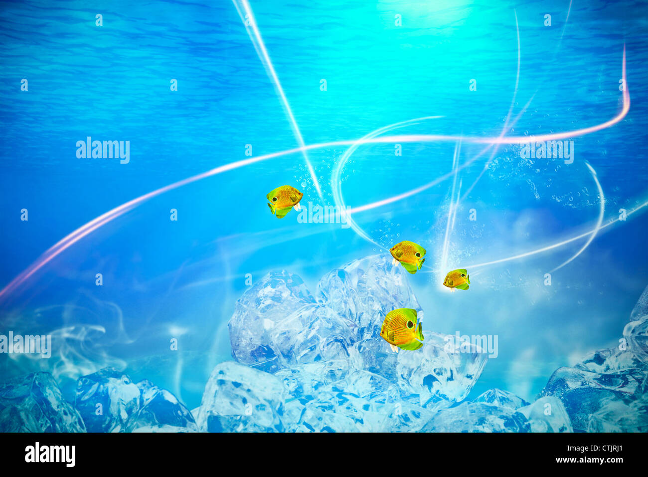 Abstract underwater background with fish swimming Stock Photo - Alamy