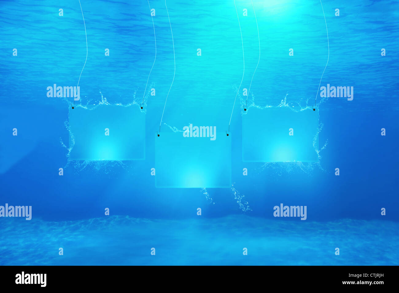 Customizable design with underwater banners for summer advertising ...