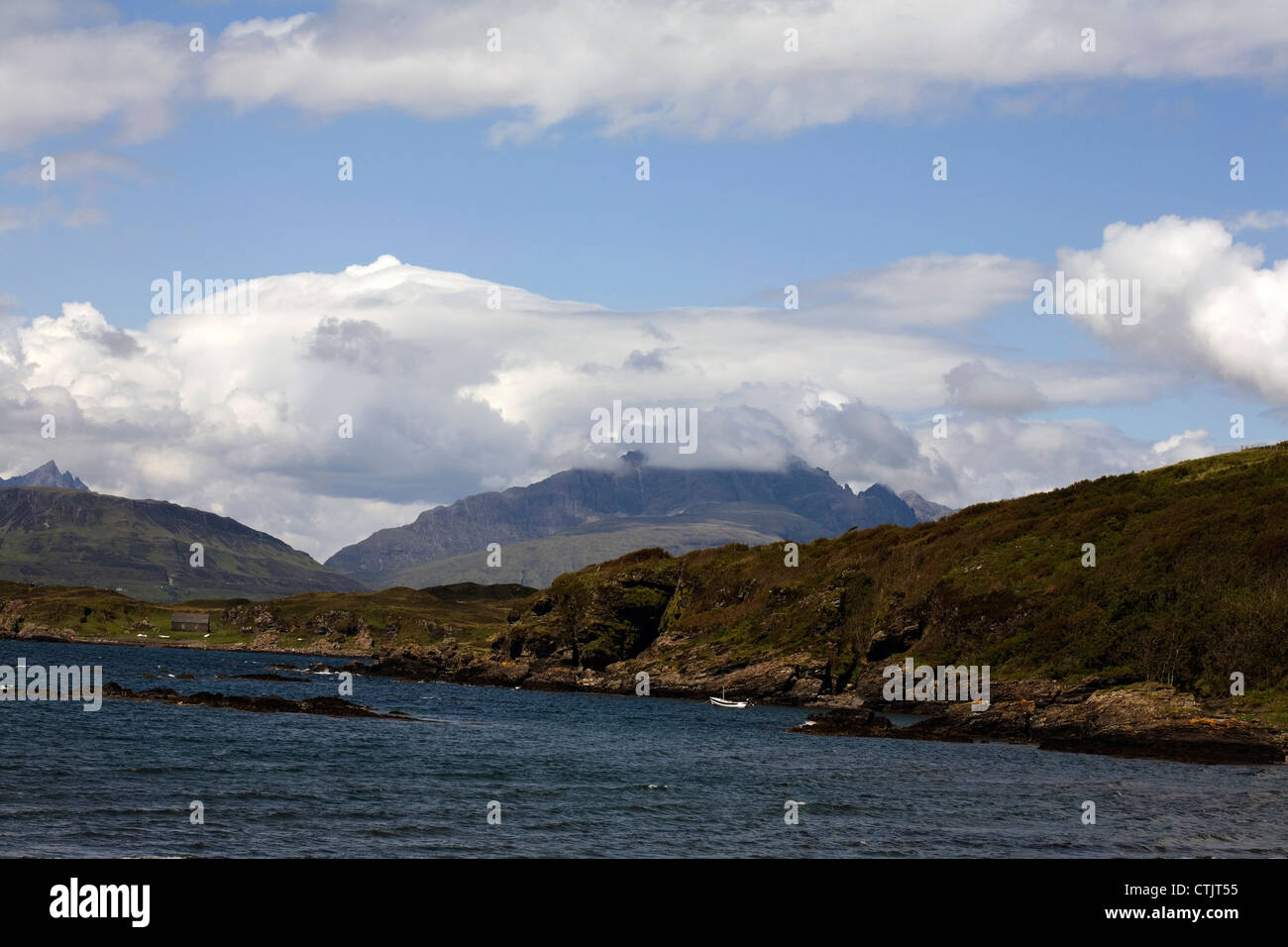 Cloud passing across Blabheinn from Tokavaig Sleat Isle of Skye ...