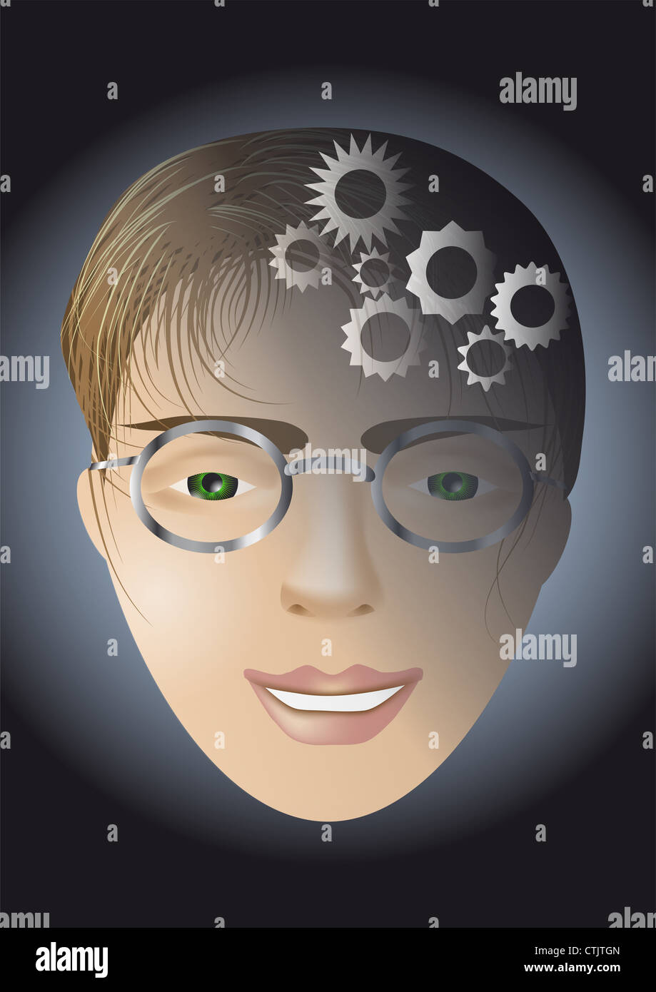 abstract gears work in the human mind Stock Photo - Alamy