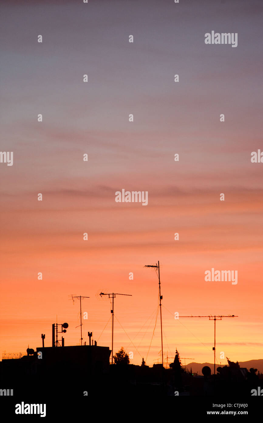 Damascus rooftops sunset sky Stock Photo - Alamy