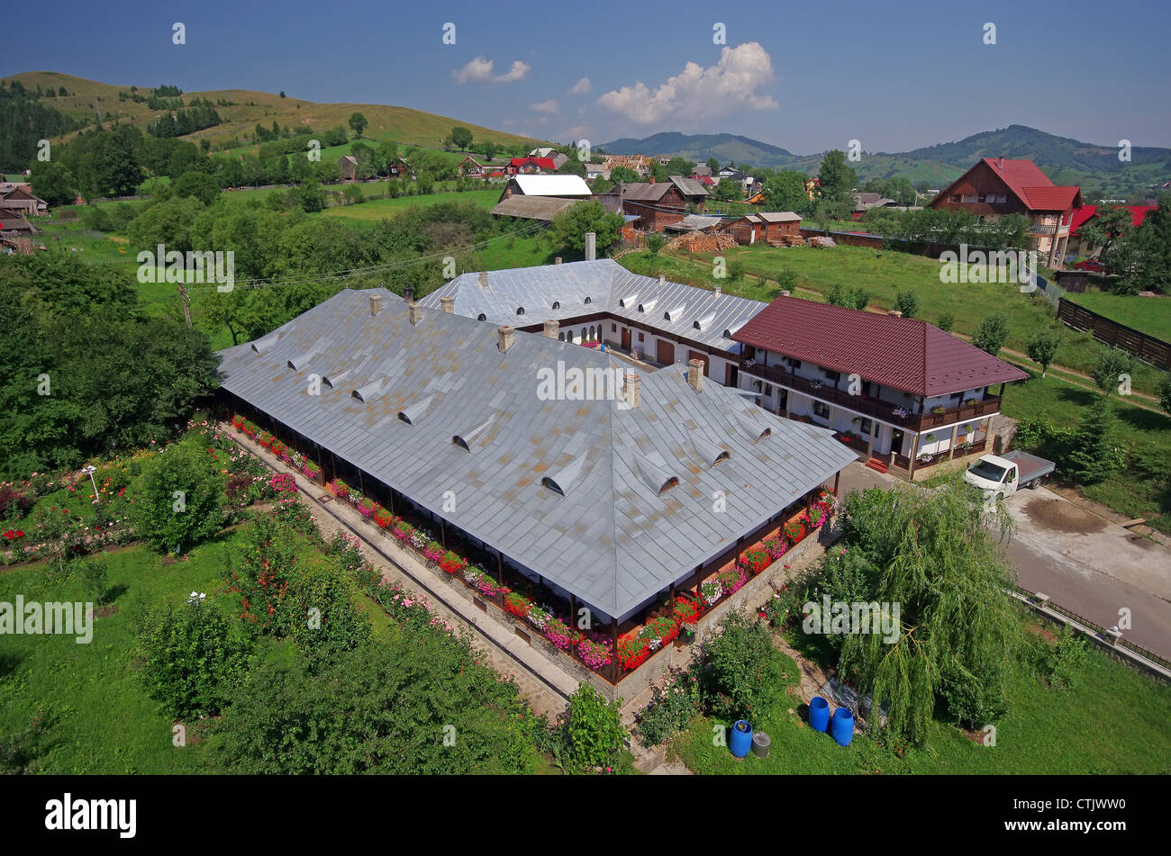 Monk's huts at Humor Monastery in Romania Stock Photo - Alamy