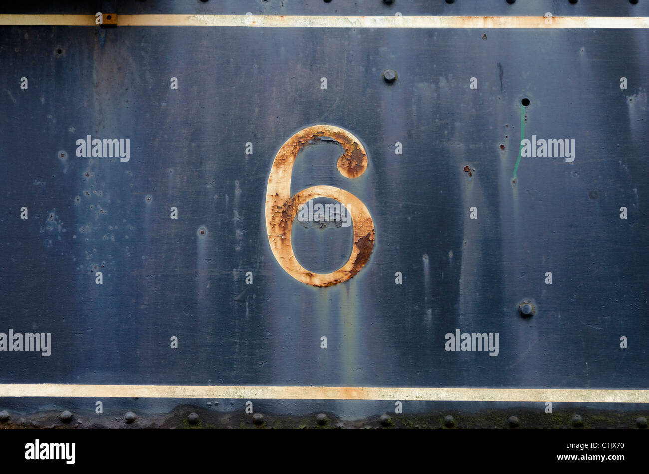 Number six painted on the side of a train engine Stock Photo - Alamy