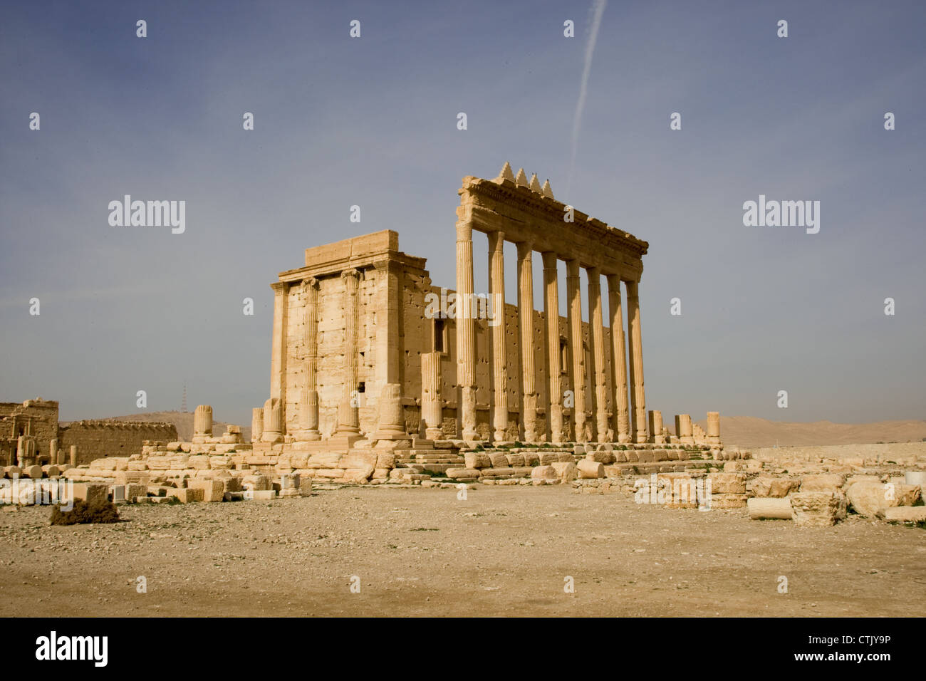 Palmyra ancient Roman site, Temple of Bel, in Syria near Damascus Stock ...
