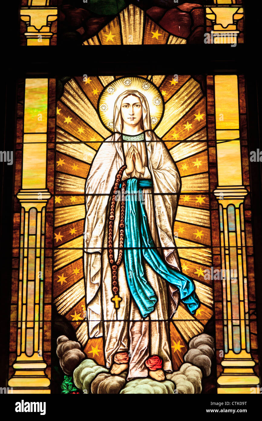 Stained Glass Window In Immaculate Conception Church In Old Town; San ...