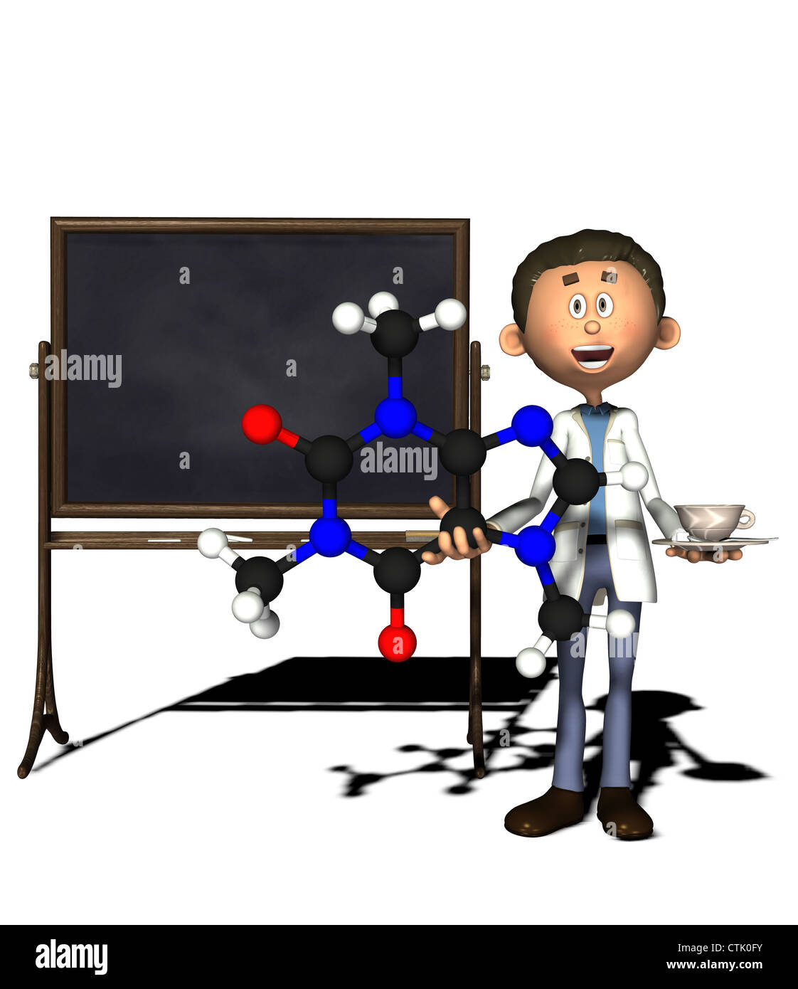cartoon figure chemist with board Stock Photo - Alamy