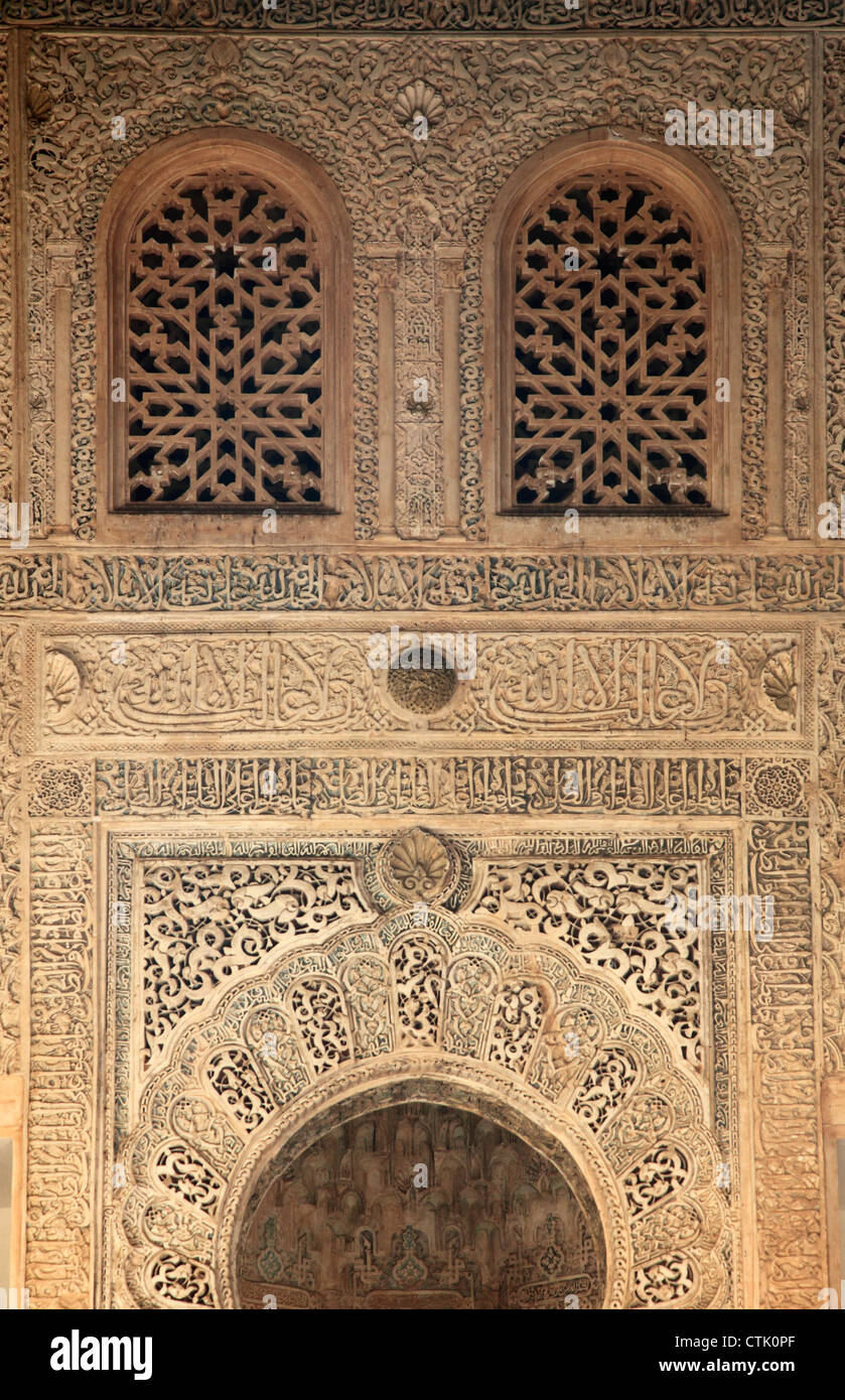 Spain, Andalusia, Granada, Alhambra, interior, architecture detail ...
