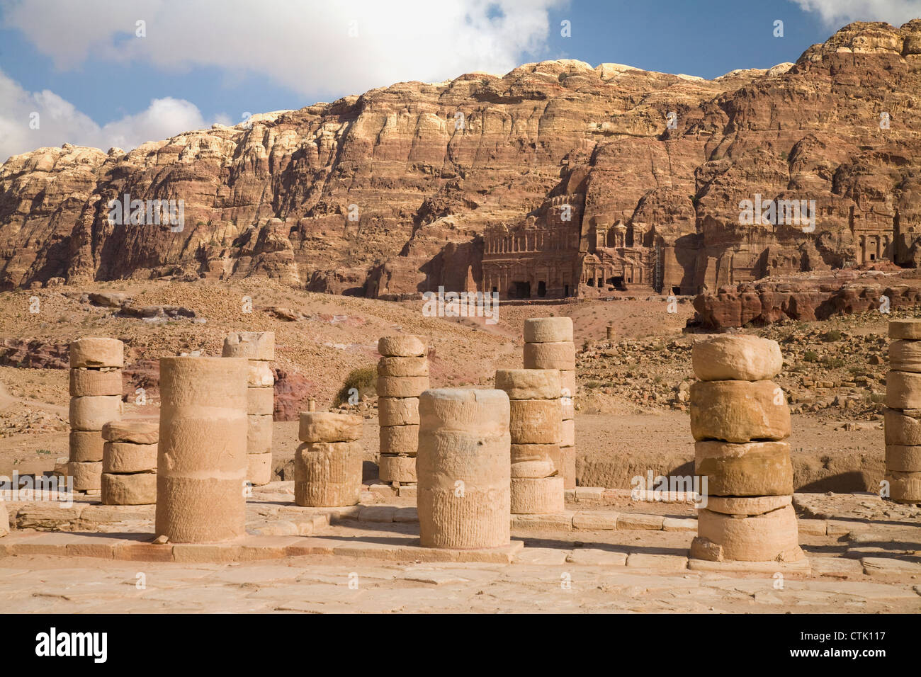Ruins Of The Nabatean City; Petra, Jordan Stock Photo - Alamy