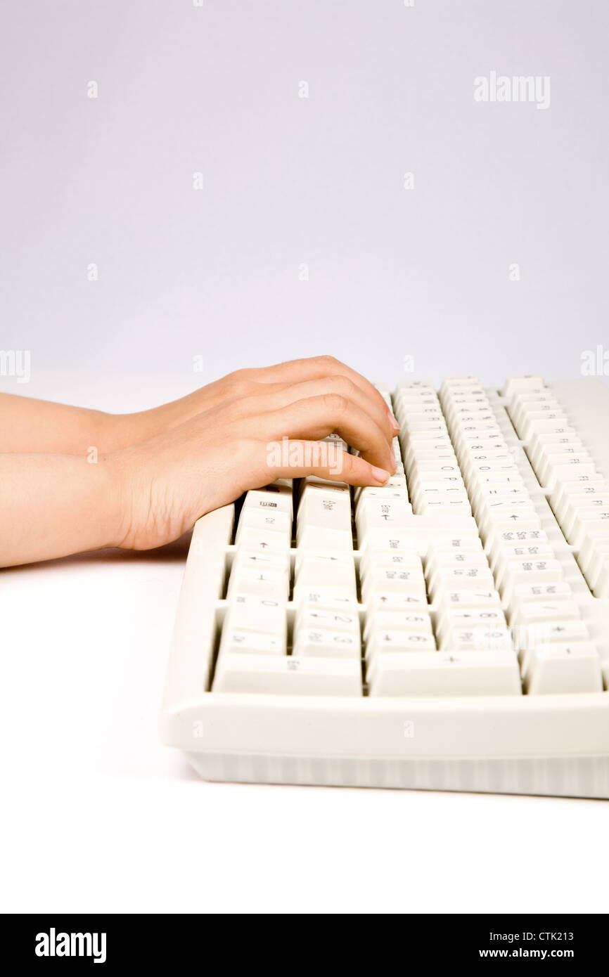 children learning typing, learning concept Stock Photo - Alamy
