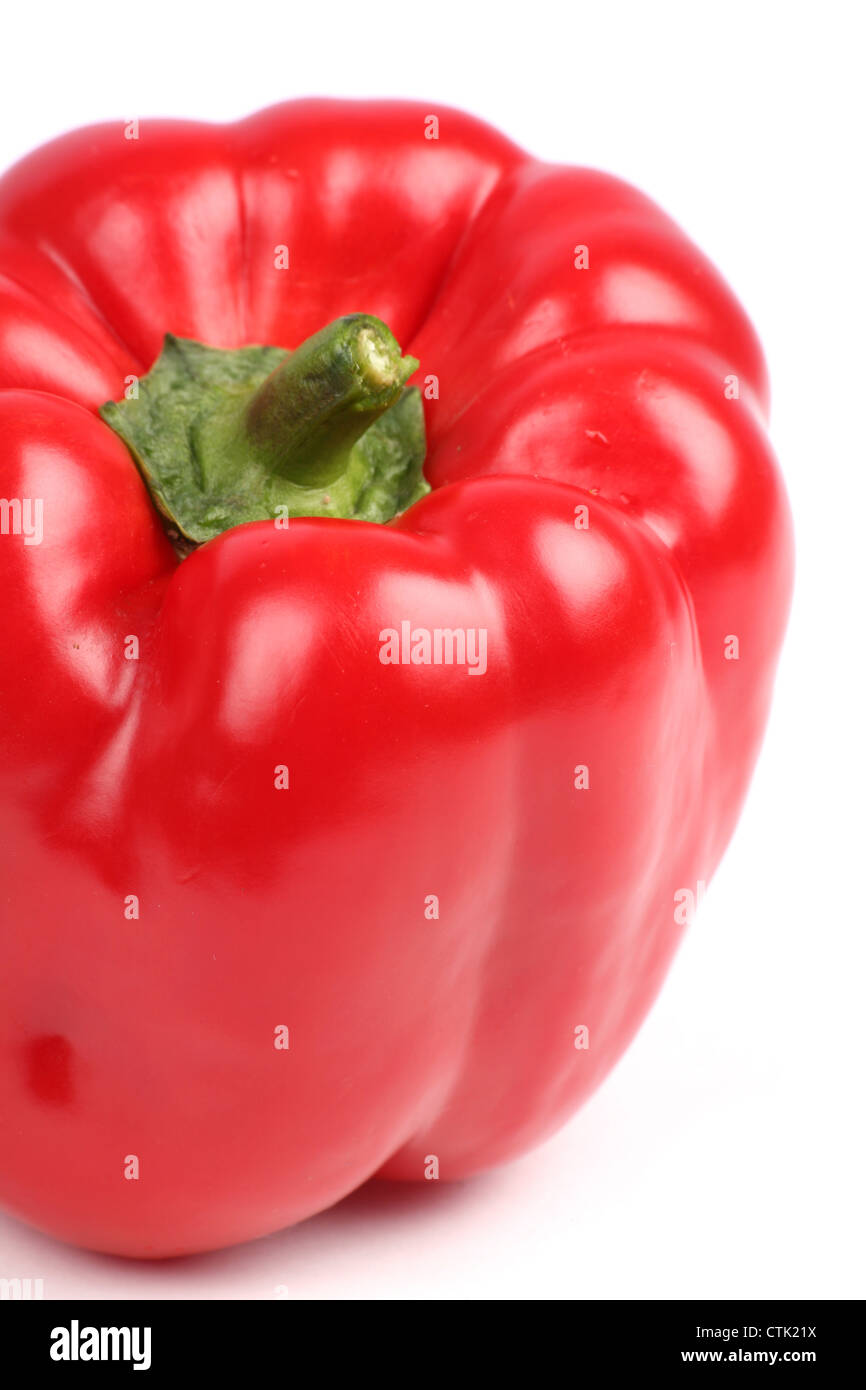 red Bell Pepper with white background Stock Photo - Alamy