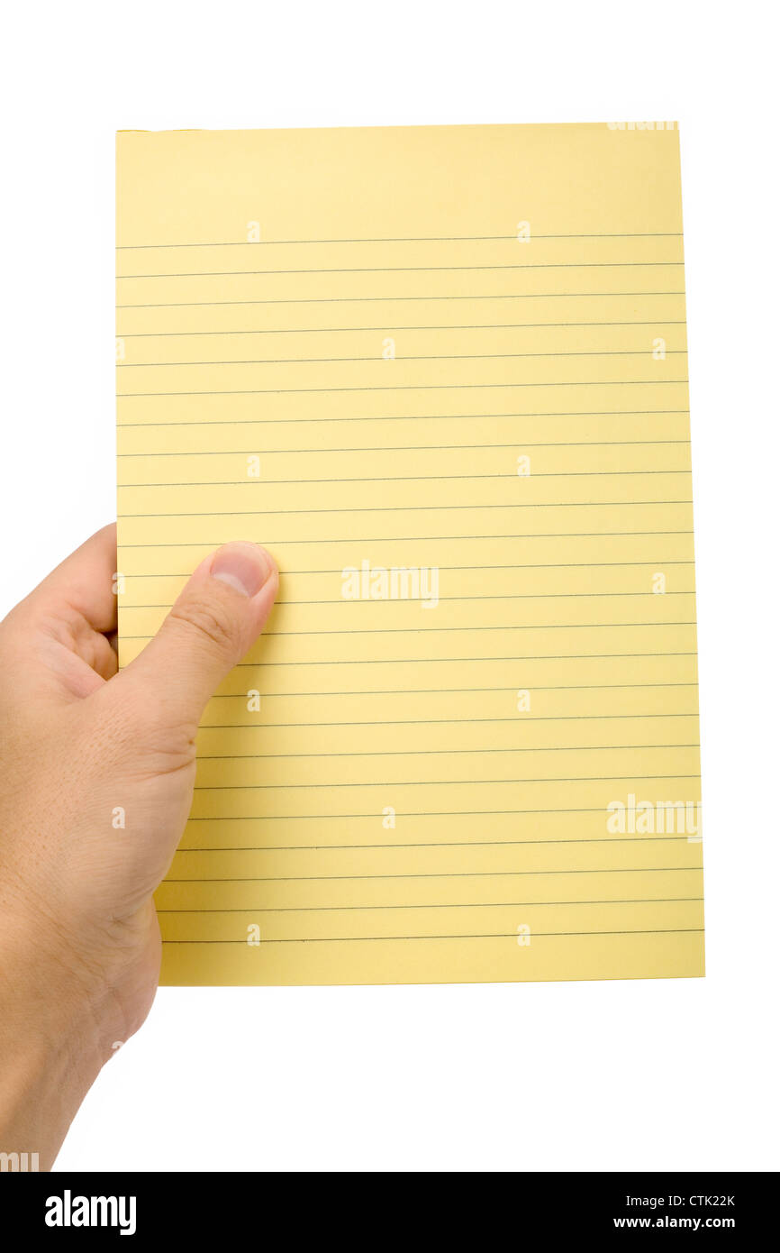 Hand yellow blank note hi-res stock photography and images - Alamy