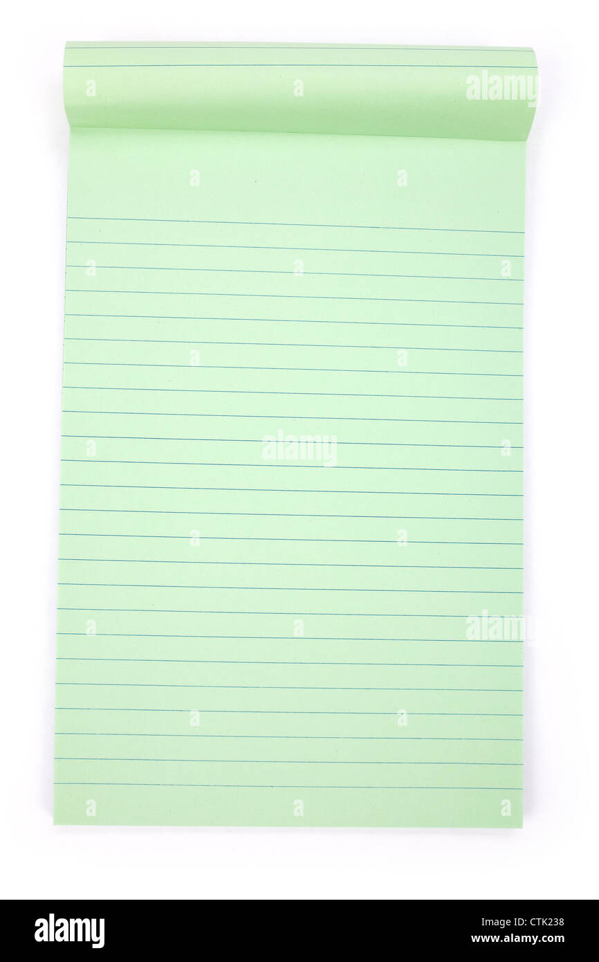 green note paper with white background Stock Photo - Alamy