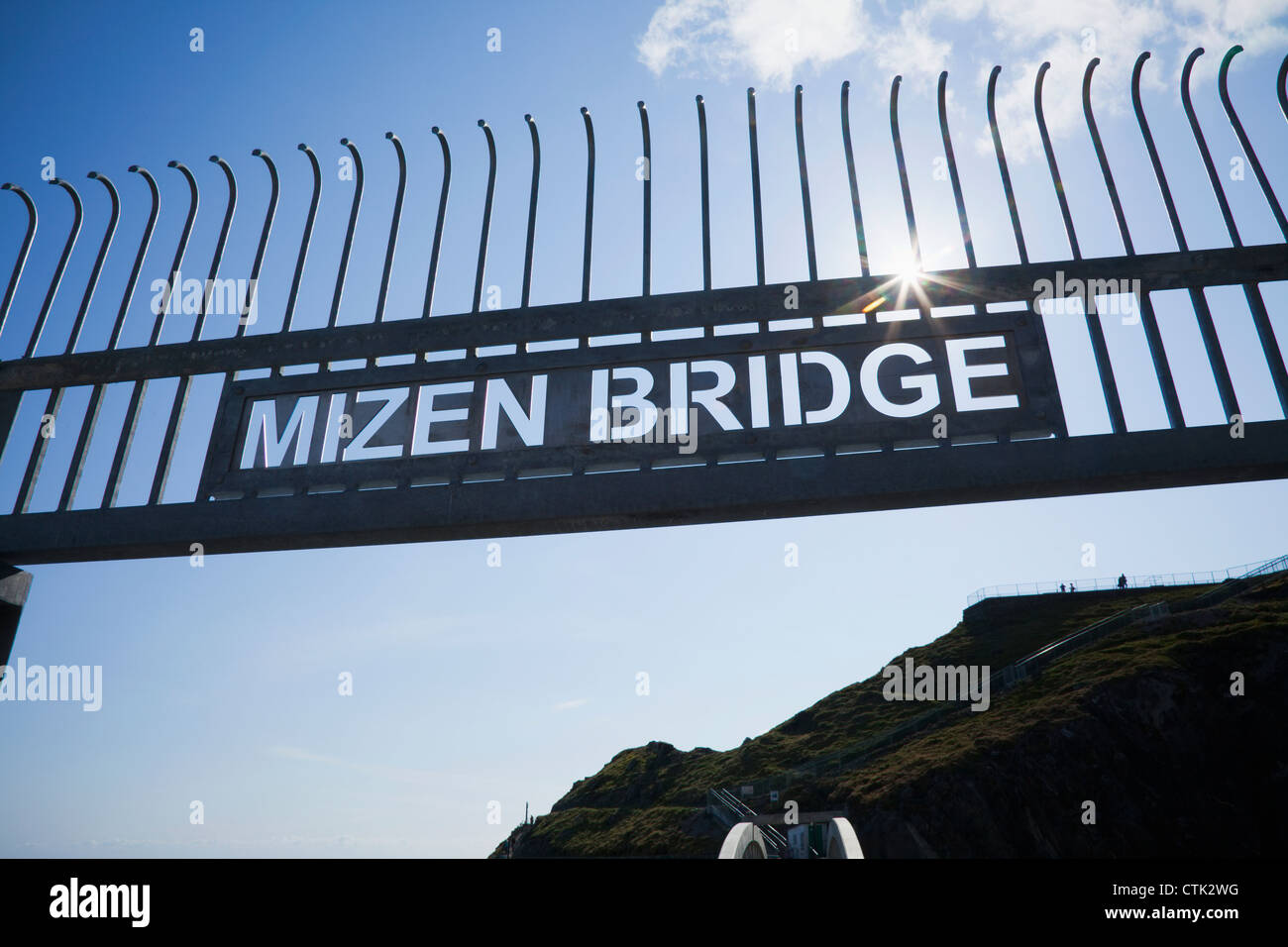 A Sign For Mizen Bridge At Mizen Head Lighthouse; County Cork, Ireland ...