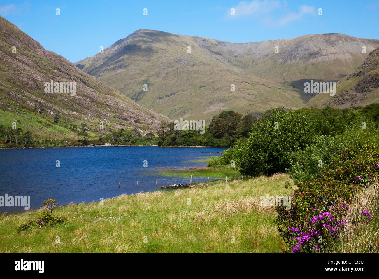 Mountains And A Lake Near Delphi; County Mayo, Ireland Stock Photo - Alamy