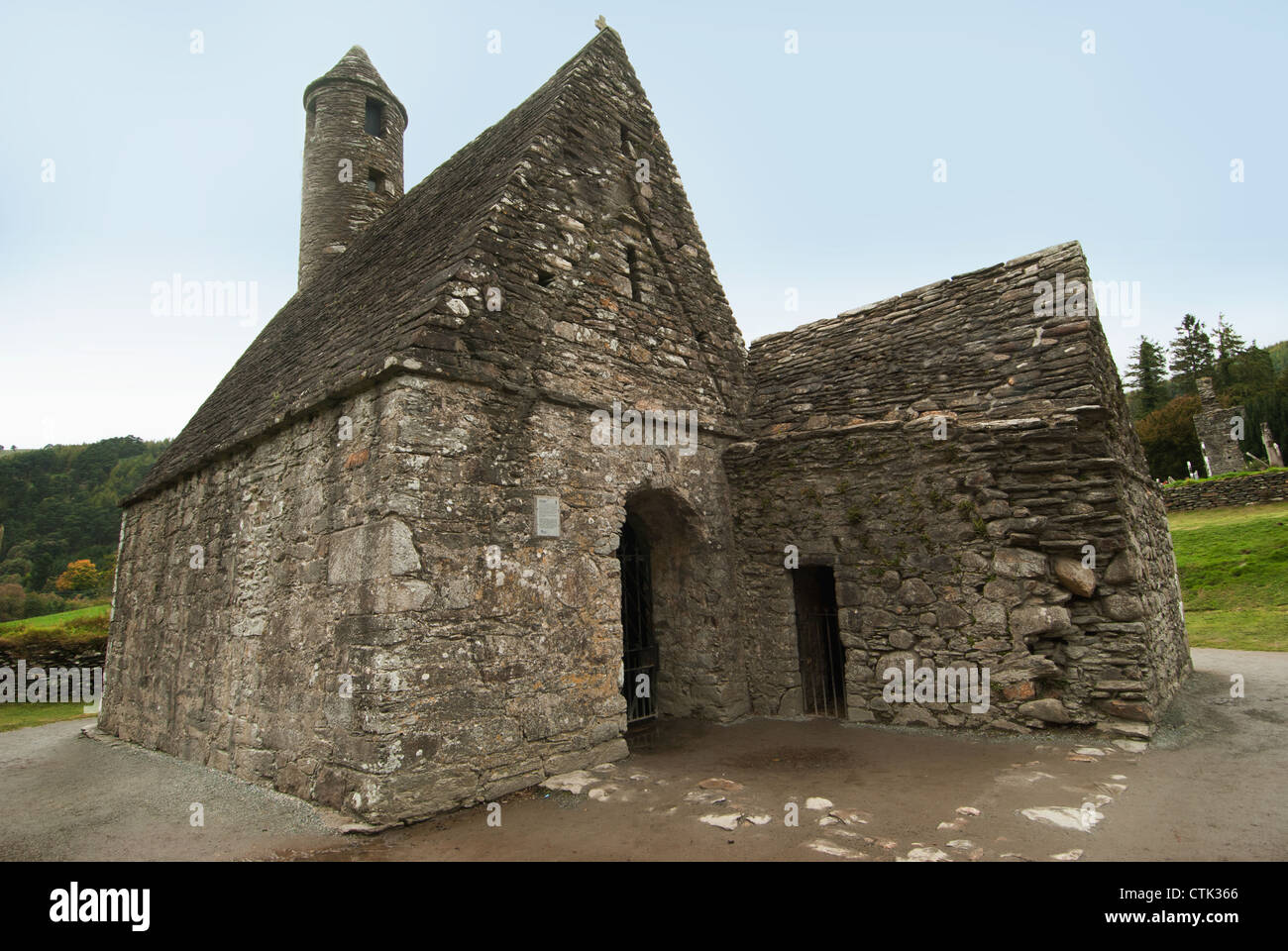 Old Building And Roundtower; Ireland Stock Photo - Alamy