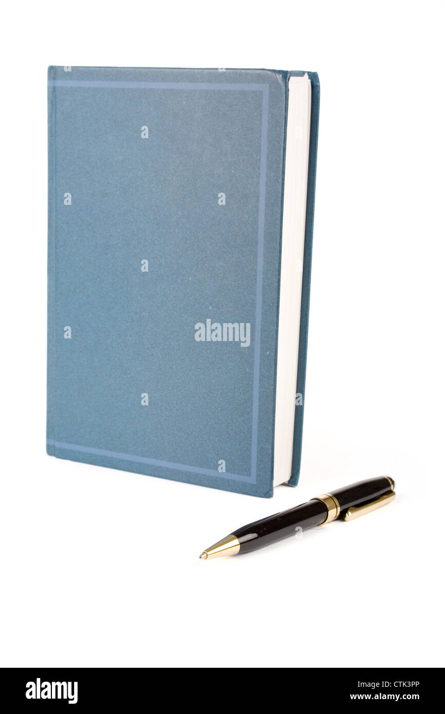 blue hardcover book with white background Stock Photo - Alamy