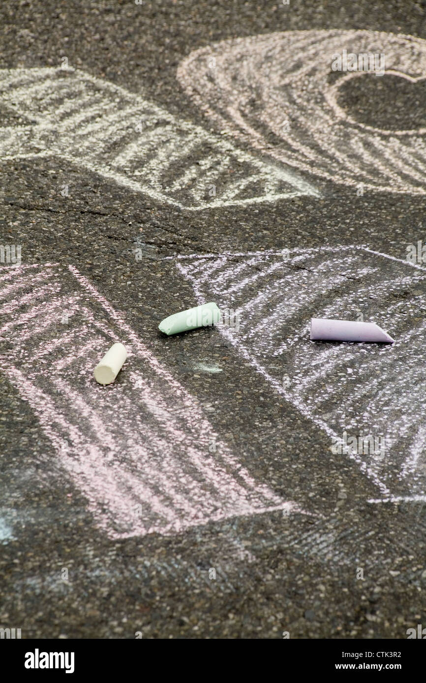 Chalk Drawing close up shot Stock Photo - Alamy