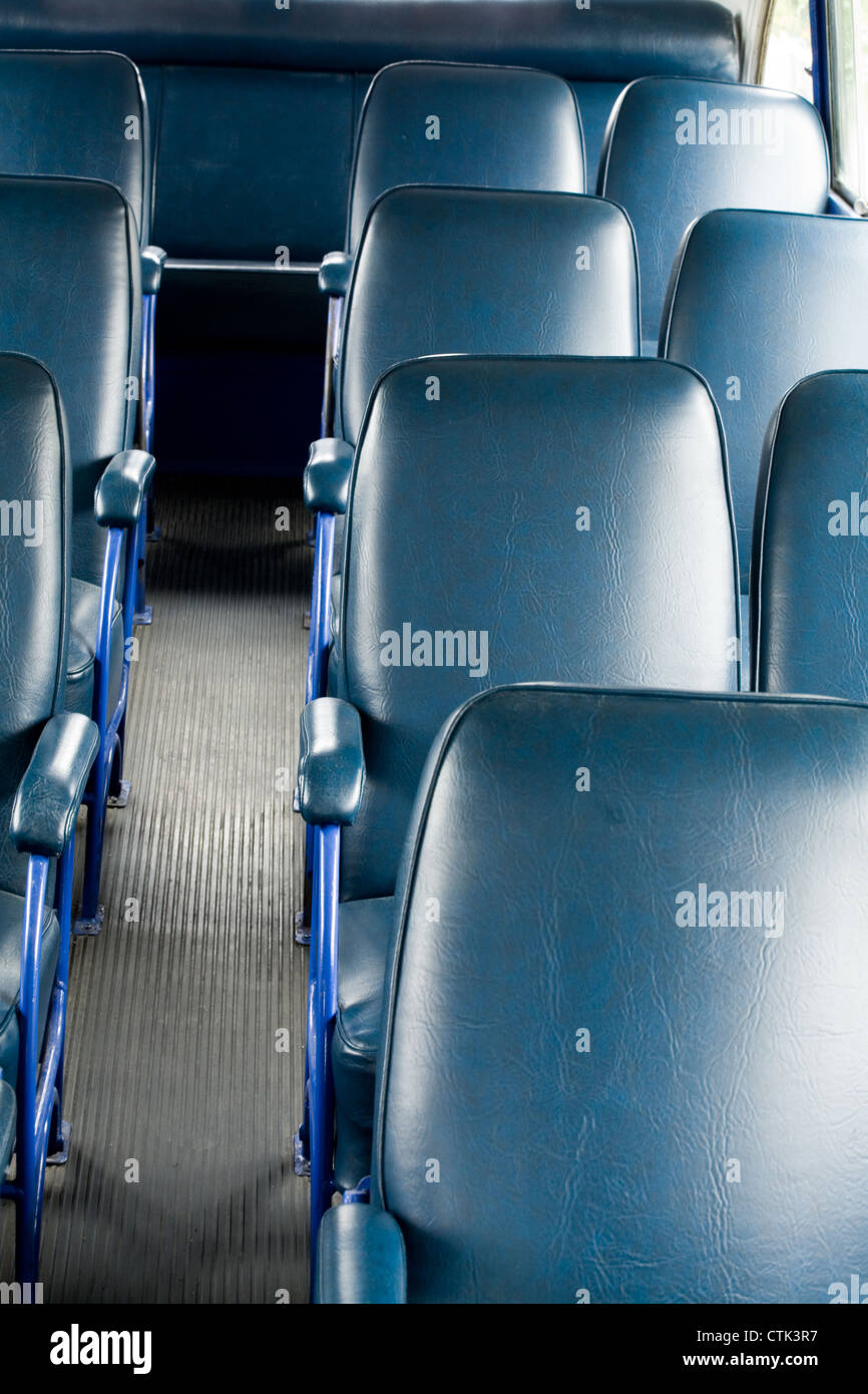 seats in a old bus for background Stock Photo - Alamy