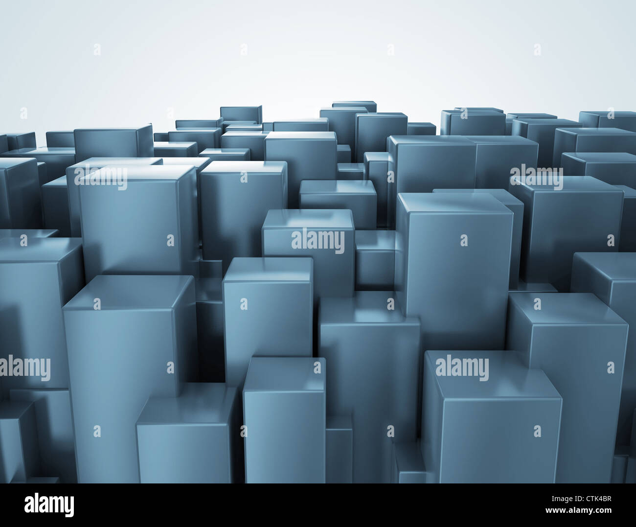 Abstract 3d city mad of metallic cubes Stock Photo - Alamy
