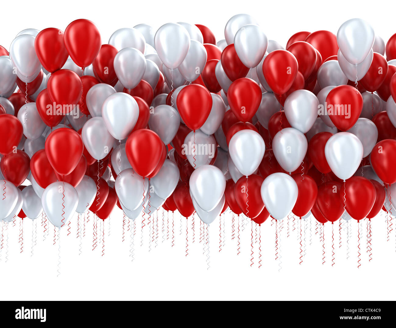 Red and white party balloons isolated on white background Stock Photo ...