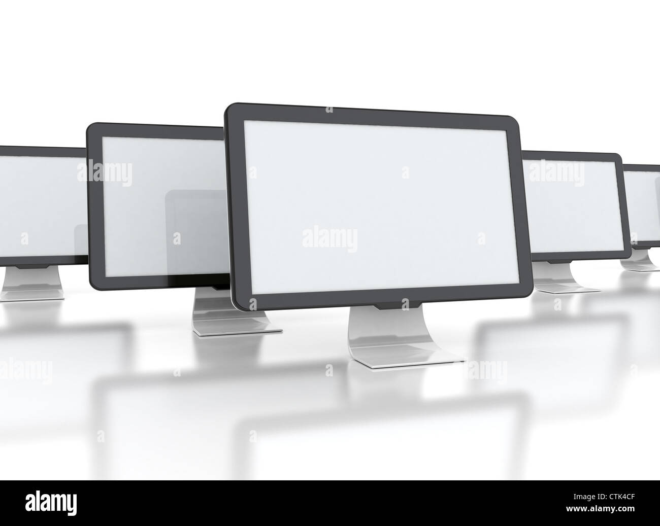 computer displays with multiple images isolated on white background ...