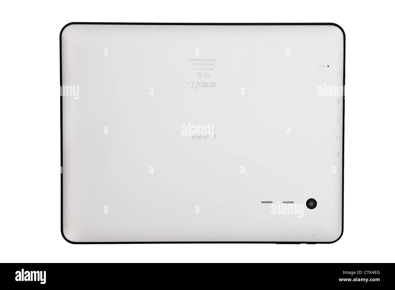 digital play android back of tablet computer isolated against white ...