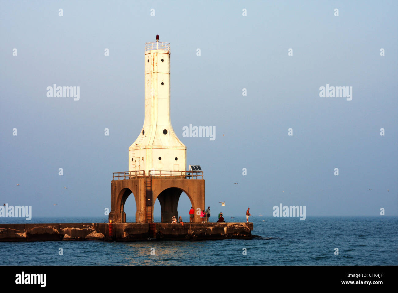 Lighthouse at Port Washington Wisconsin Stock Photo - Alamy