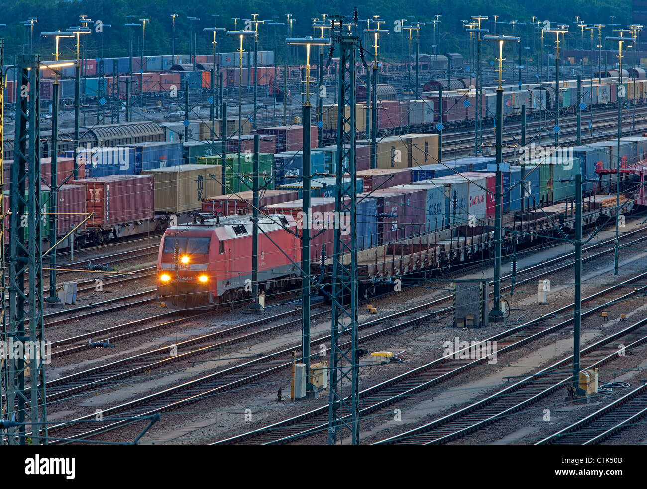 Freight train night hi-res stock photography and images - Alamy