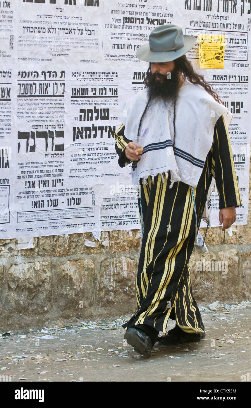 Ultra Orthodox man during Purim in Mea Shearim Jerusalem Stock Photo ...
