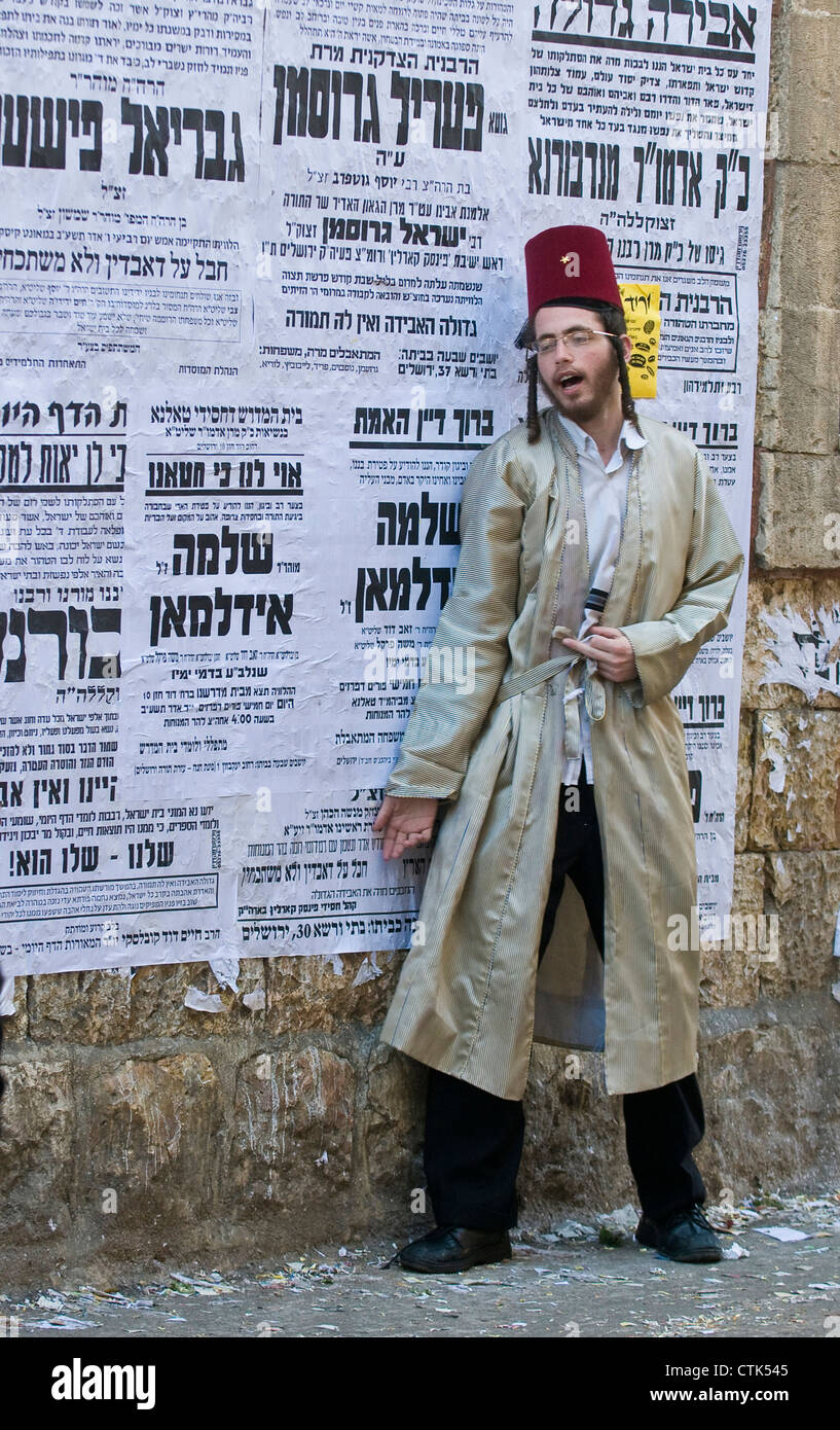 Ultra Orthodox man during Purim in Mea Shearim Jerusalem Stock Photo ...