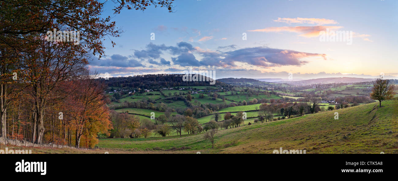 Painswick Valley, Stroud, looking south from Saltridge and Sheepscombe ...