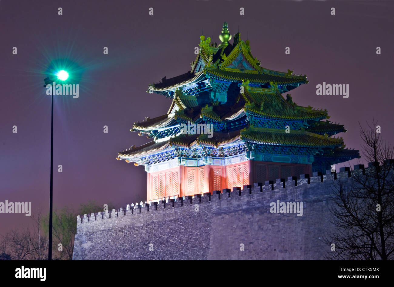 A tower of the forbidden city at night - Beijing, China Stock Photo - Alamy