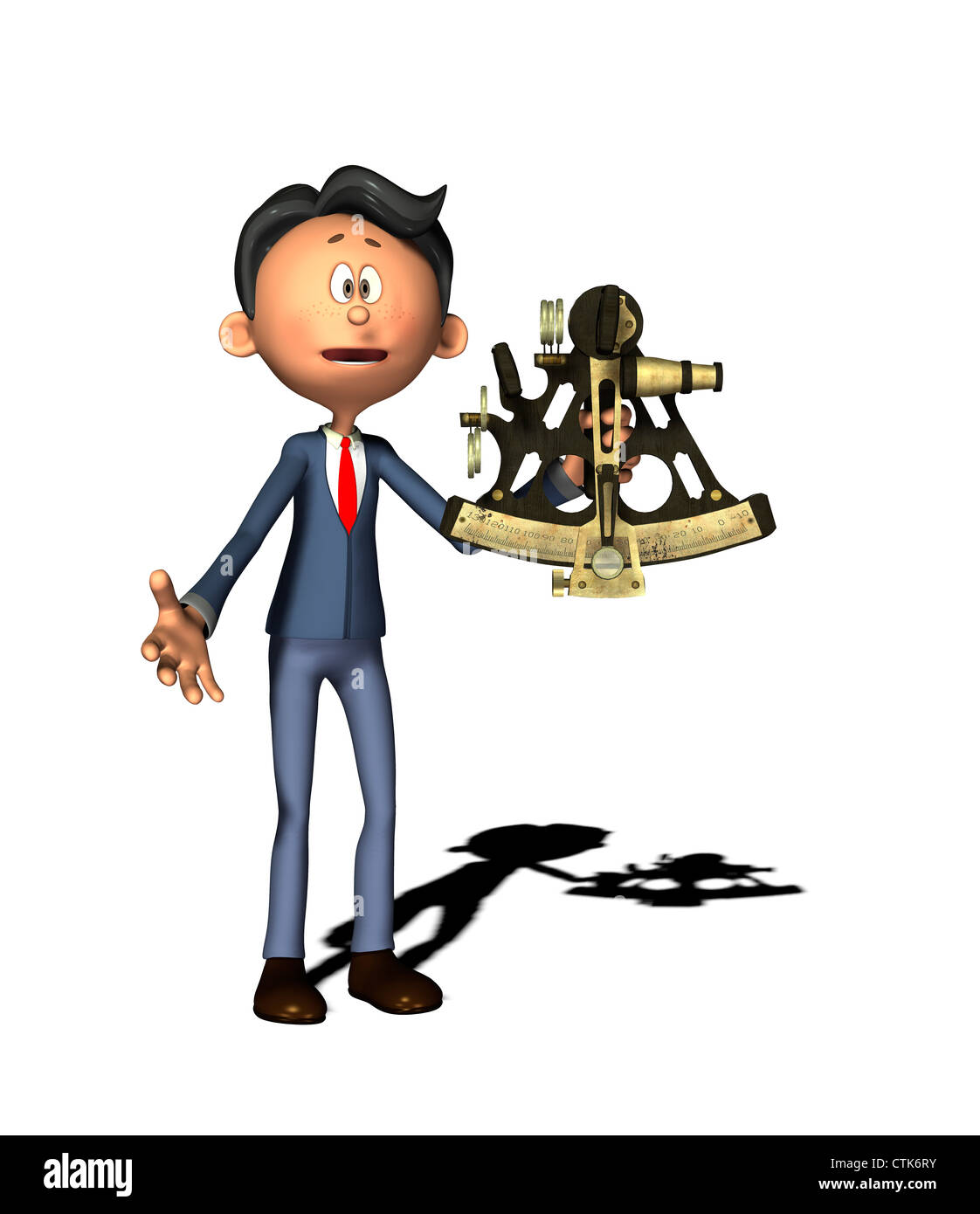 Man and sextant Cut Out Stock Images & Pictures - Alamy