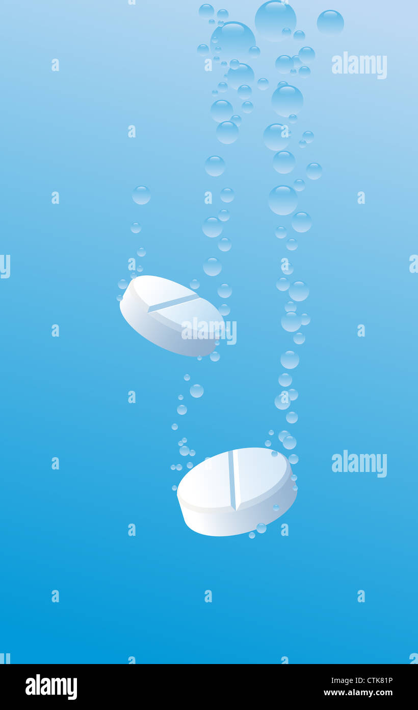 The two tablets are dissolved in a water Stock Photo - Alamy