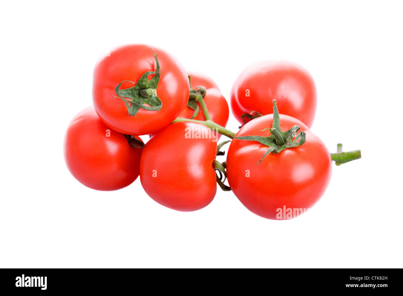 group of six red fresh tomatoes, isolaetd on white Stock Photo - Alamy