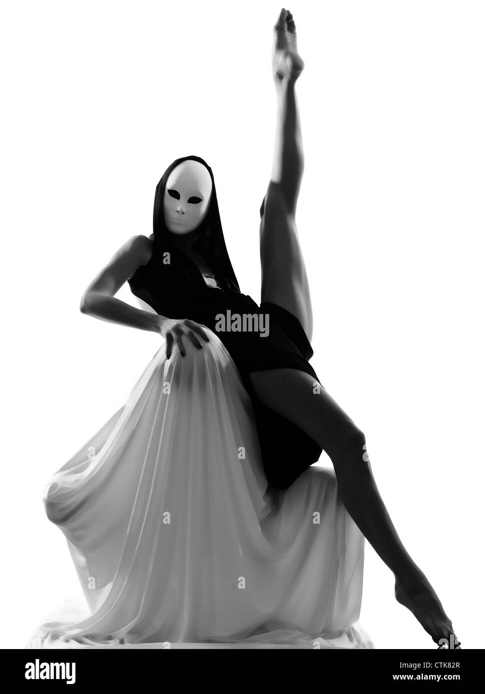dancer performer mime with mask acting couple lovers conceptual in ...