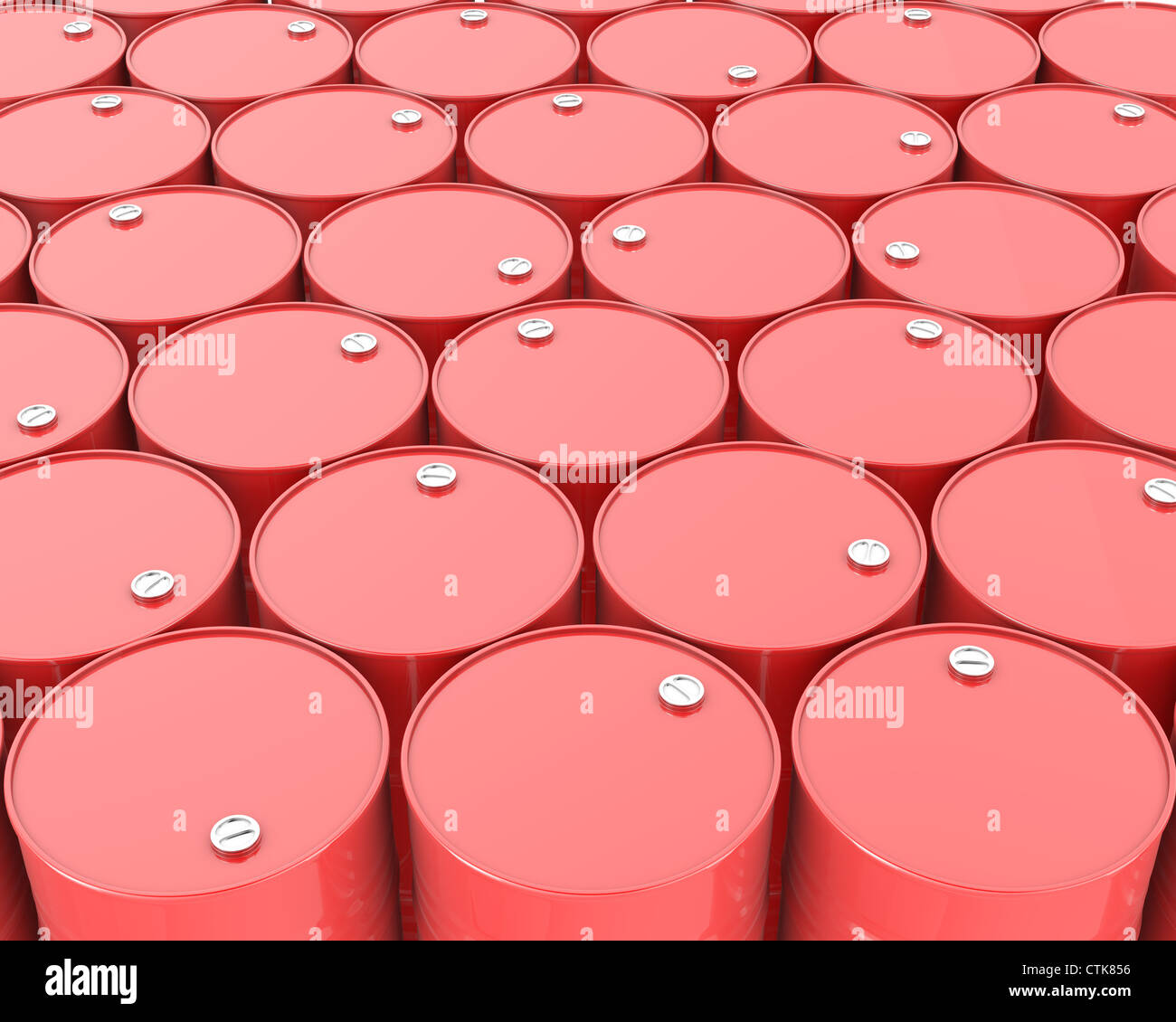 Large group of red barrels Stock Photo - Alamy