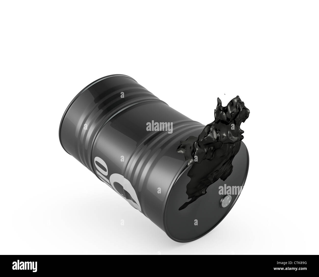 Falling damaged barrel of oil, isolated on white background Stock Photo ...