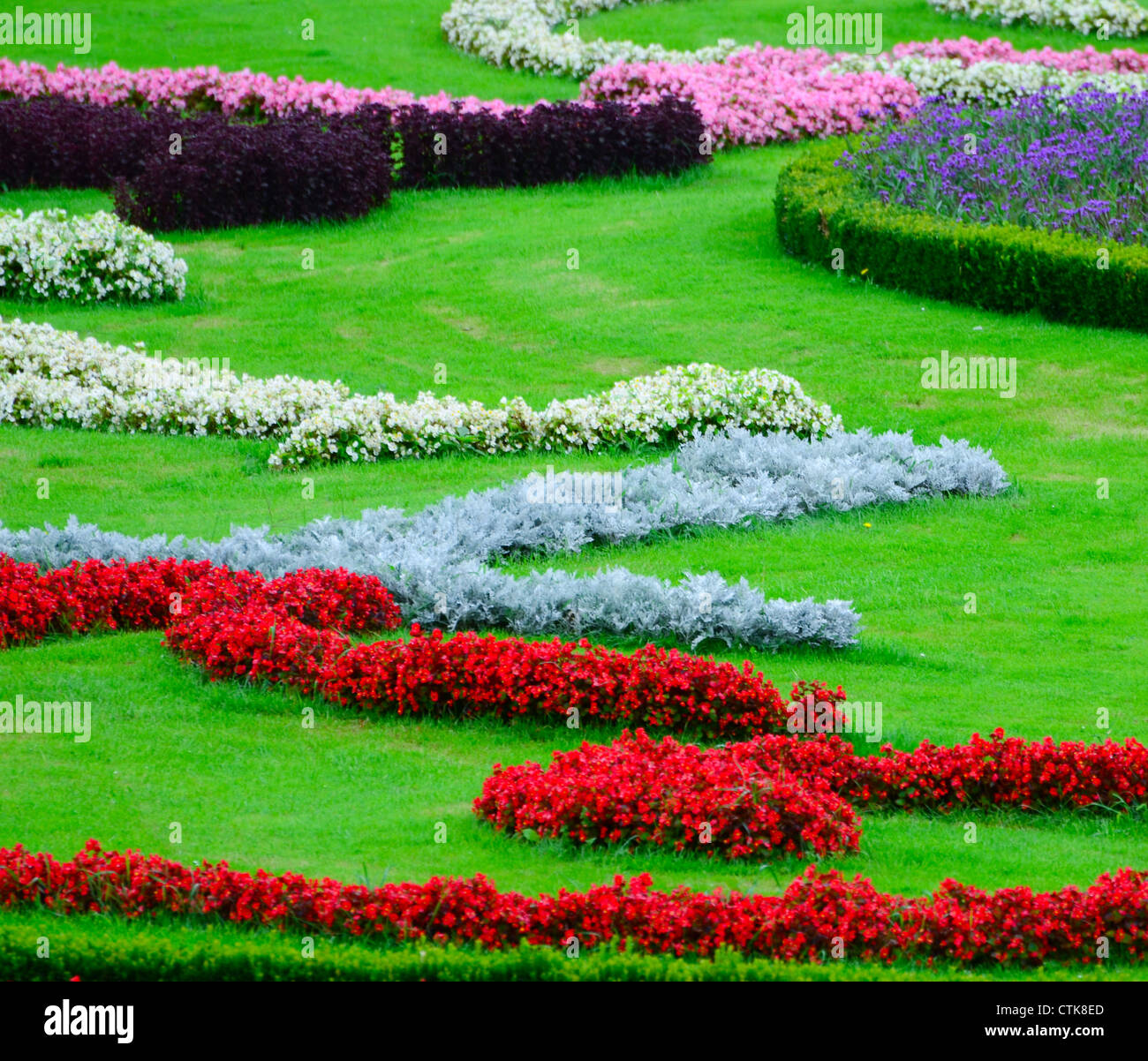 Beautiful flower garden in Schonbrunn palace - Vienna Austria Stock ...
